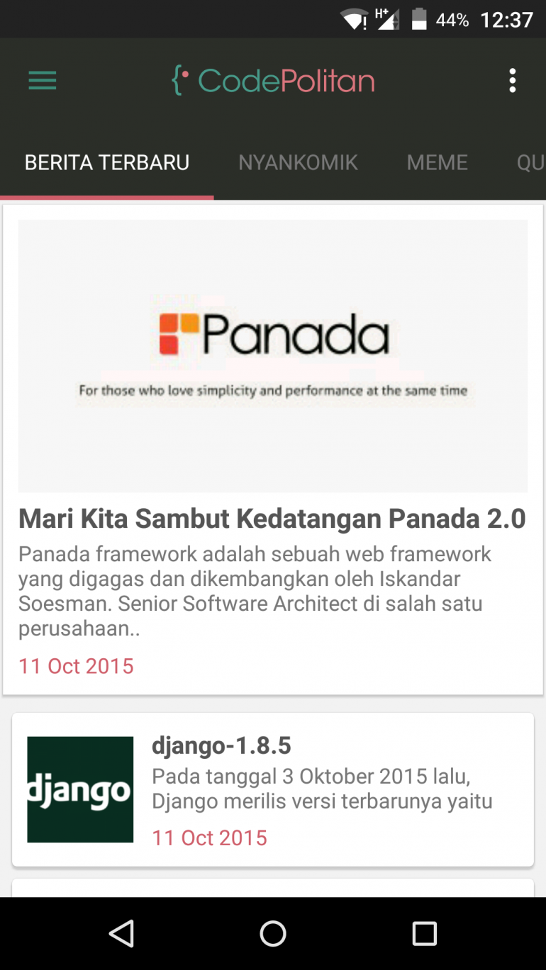 CodePolitan News Reader Hadir Di Google Play Spesial Untuk Para Programmer di Indonesia ...
