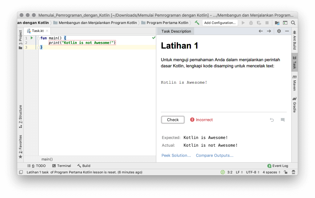 Cara Mengerjakan Latihan pada Kelas Memulai Pemrograman dengan Kotlin - Dicoding Blog