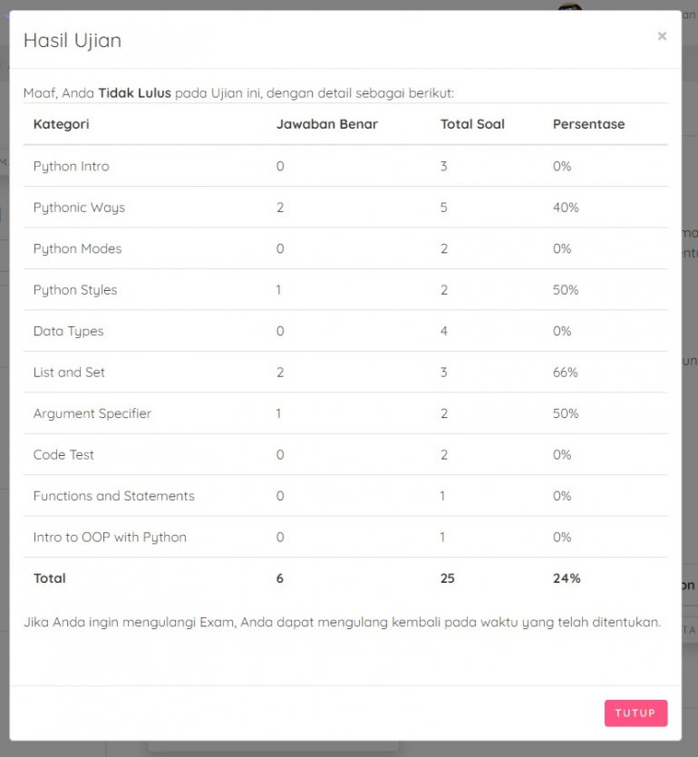 Fitur Exam - Ujian Pilihan Ganda pada Kelas Dicoding Academy - Dicoding Blog