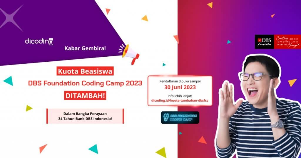 Tambahan Kuota Beasiswa DBS Foundation Coding Camp 2023 Menyambut Perayaan 34 tahun Bank DBS ...