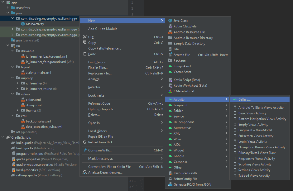 Apa yang Berubah pada Template Project Android Studio Flamingo?