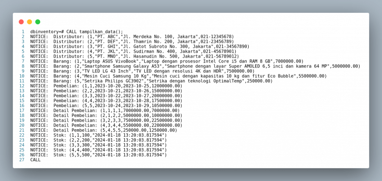Desain Basis Data Inventory Stok Barang dengan Teknik Query