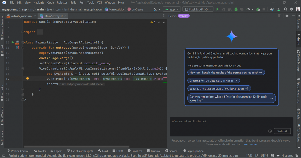 Hai, Gemini AI! Selamat Datang Ngoding Sat-Set di Android Studio!