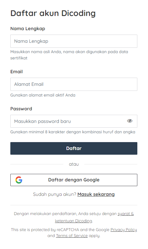 Bagaimana Cara Registrasi Akun Dicoding? – Dicoding's Help | Dicoding's Help